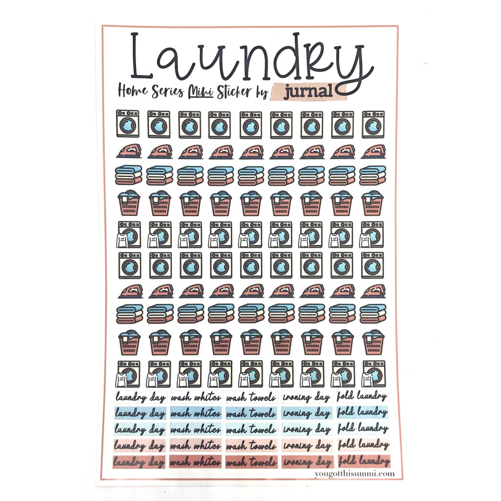 Mini Laundry Stickers - Functional Planner Sticker - Home Series by ...