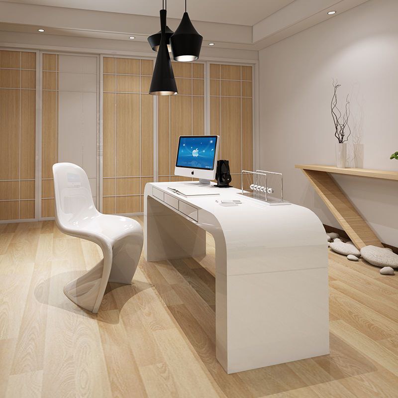 [PRE ORDER] HADLEY Office Table Luxury Nordic Minimalist Bright White ...