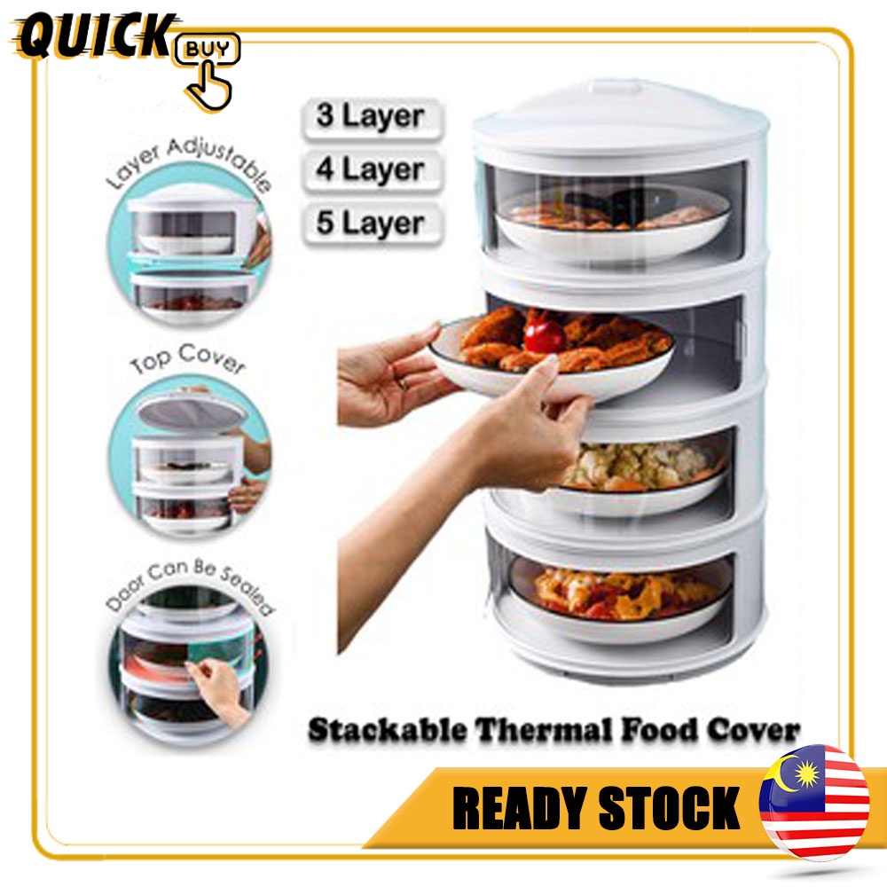 Food Cover 002 (1/2/3/4/5 Layers) Premium Stackable Food Cover Tudung ...