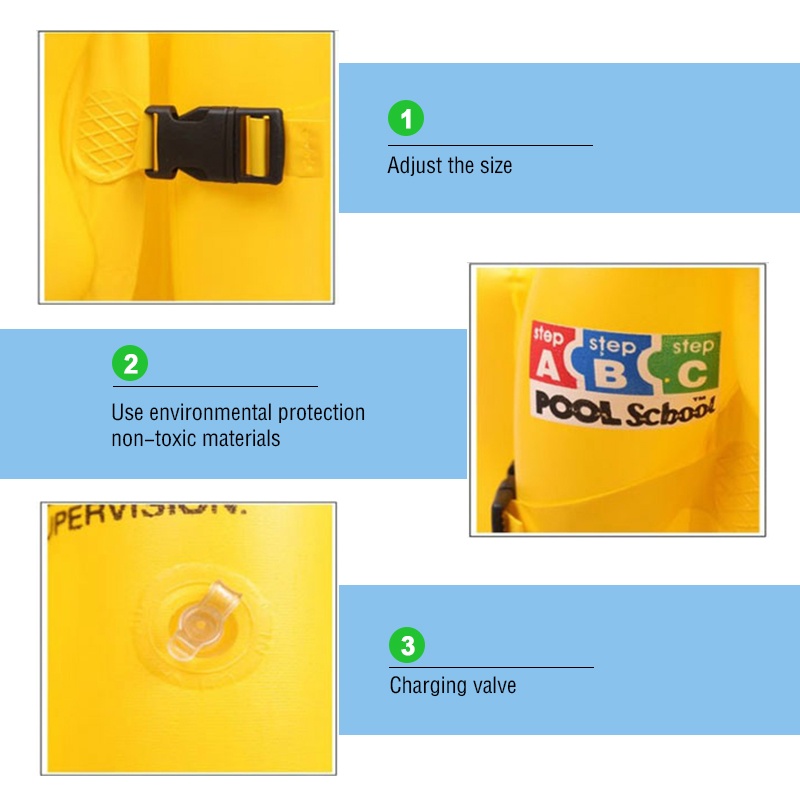 Kids Swim Life Jacket baby Inflatable Vest Float swimming Vest Floaties ...