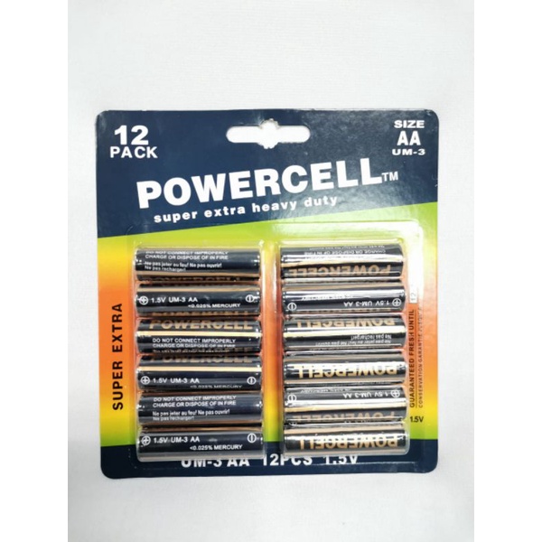 Powercell Super Extra Heavy Duty AA Battery 12pcs per pack Ready Stock ...