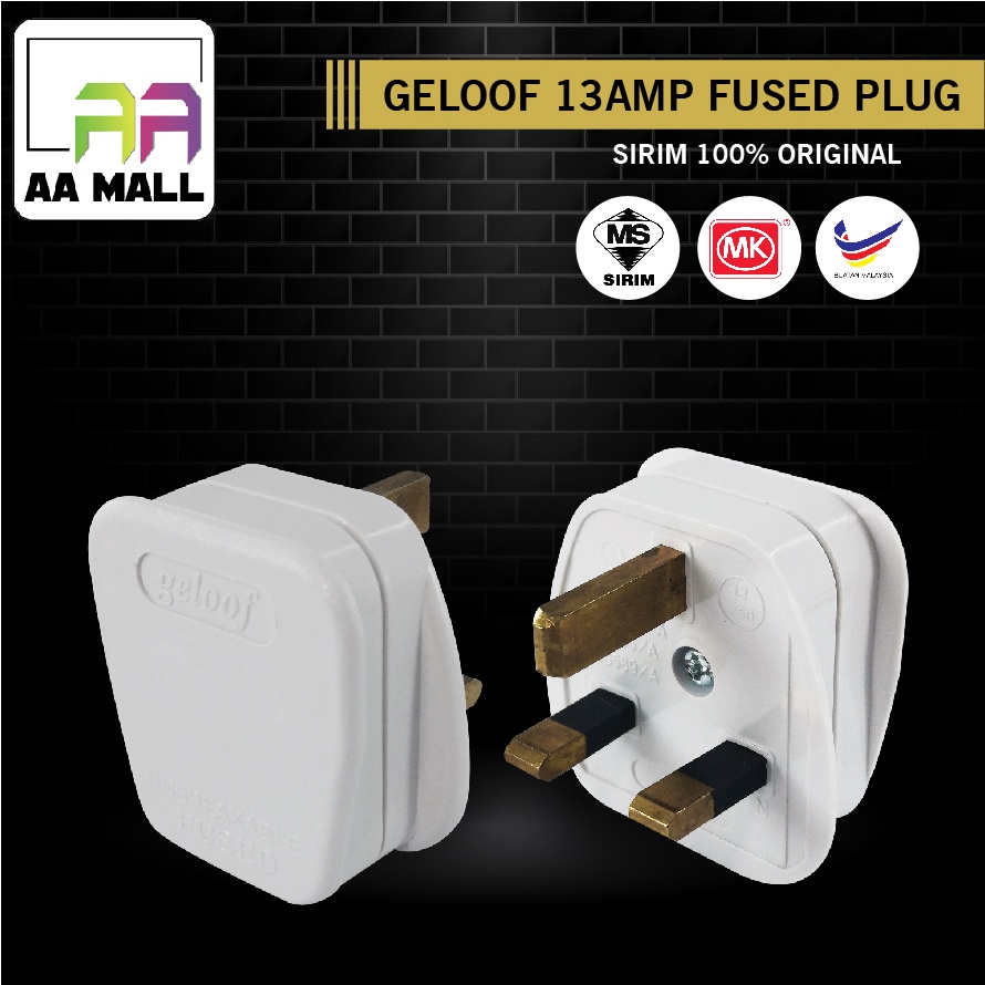 AA MALL Heavy Duty PLUG 3 Pin GELOOF 13Amp FUSED PLUG / KEPALA PLUG ...