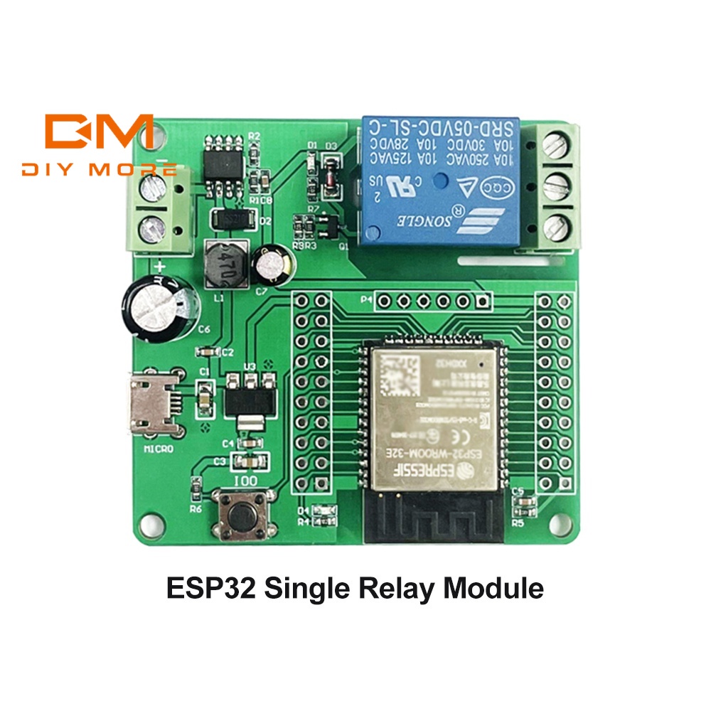 DIYMORE ESP32-WROOM Development Board Single Relay Module DC 7~60V Micro USB 5V | Shopee Malaysia