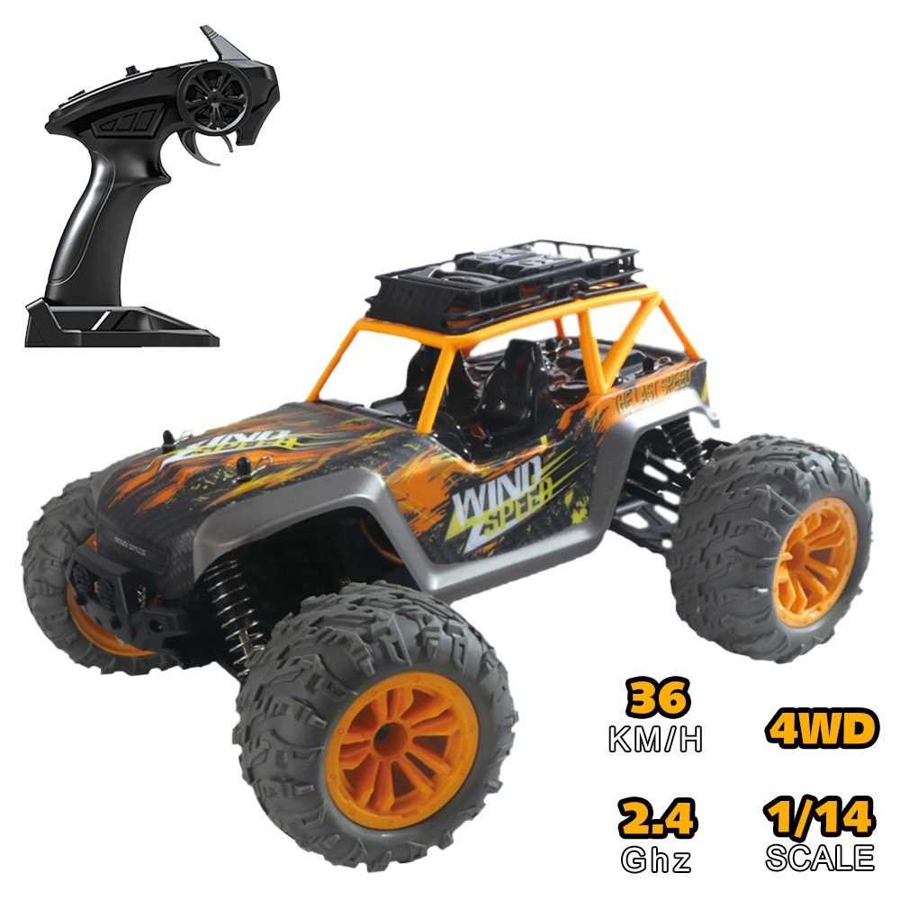 RC Cars 1/14 Scale 2.4G 4WD 36KM/H High Speed Off-Road Car Rock ...