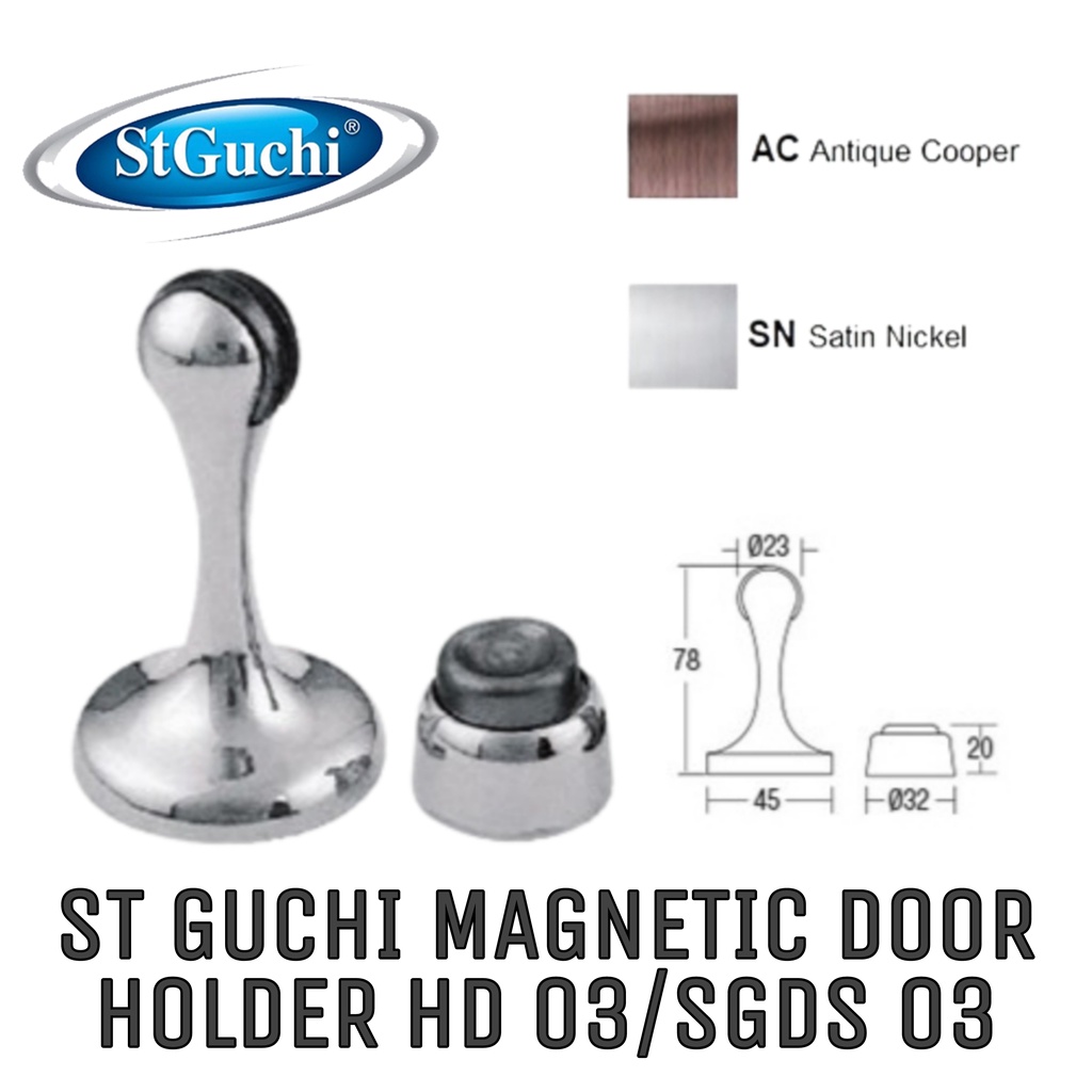 ST GUCHI HD 03 / SGDS 03 Magnetic Door Holder Magnet Door Stopper alat ...