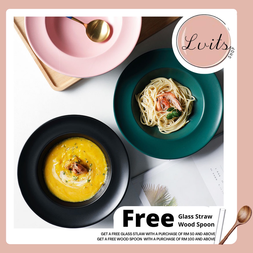 🔥[READY STOCK] Nordic Western Food Plate Creative Ceramic Deep Plate ...