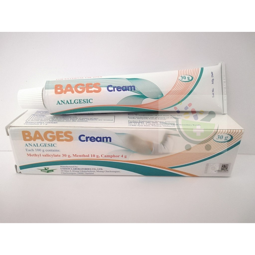 Bages Analgesic Cream 30g (Relieve Muscle Ache & Stiffness) | Shopee ...