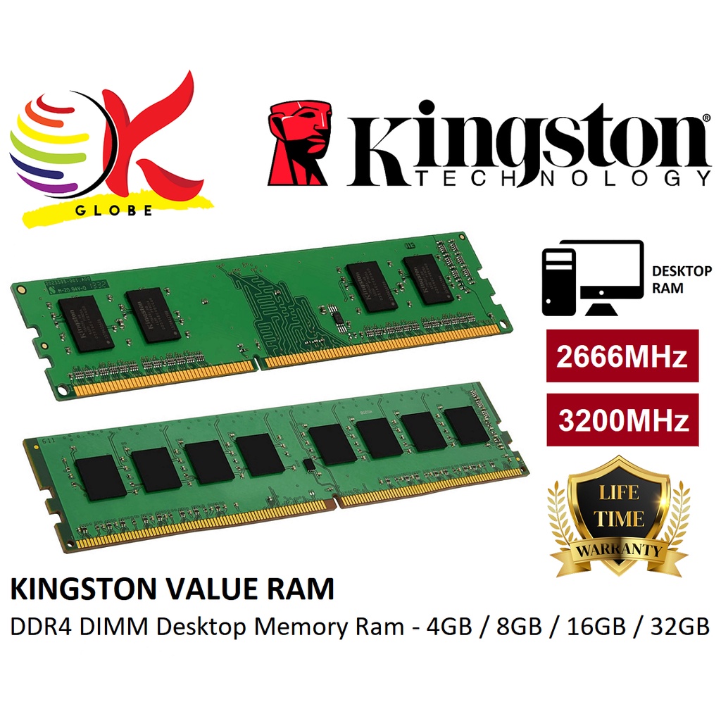 KINGSTON DDR4 VALUE RAM DESKTOP PC (DIMM) / LAPTOP NOTEBOOK (SODIMM) MEMORY RAM - 8GB 16GB 32GB ...