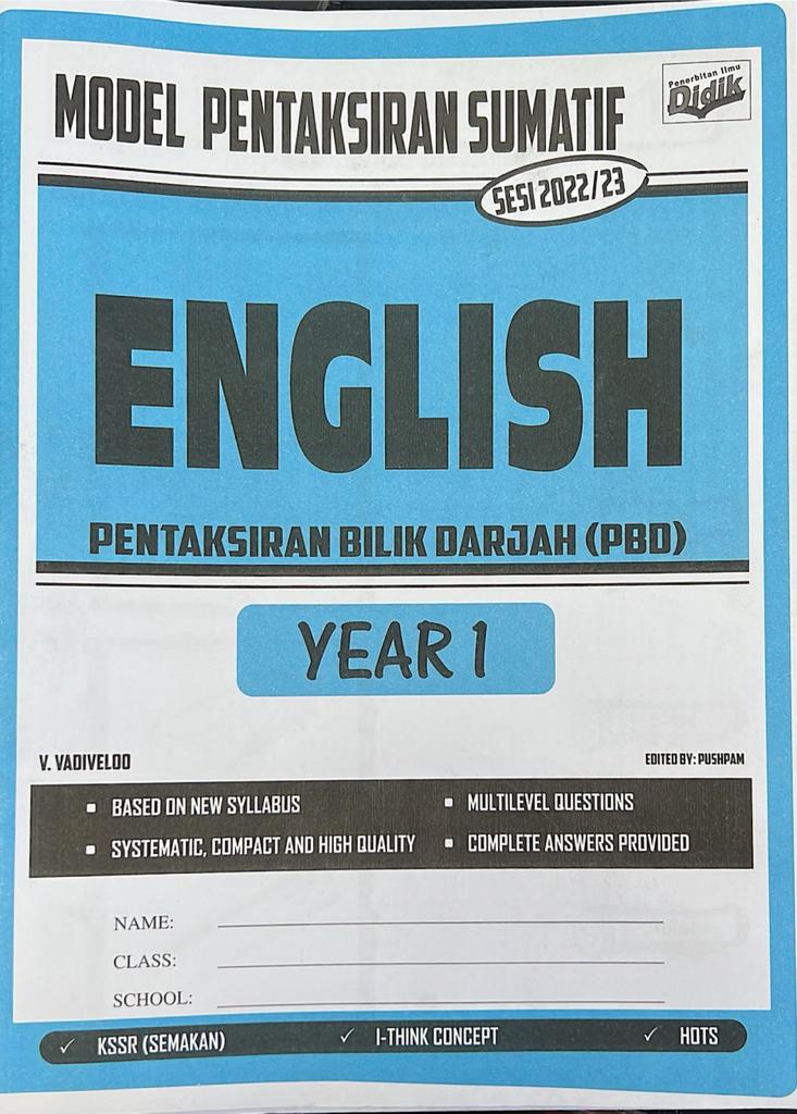 MODEL PENTAKSIRAN SUMATIF SESI 2022/23 - ENGLISH ( YEAR 1/2/3 ) | Shopee Malaysia