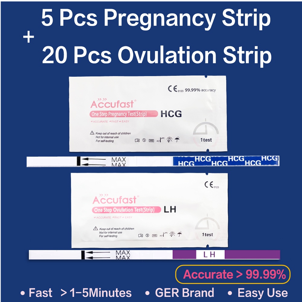 ACCUFAST 30pcs Ovulation Test Strip Kit + 20pcs Early Pregnancy Test ...