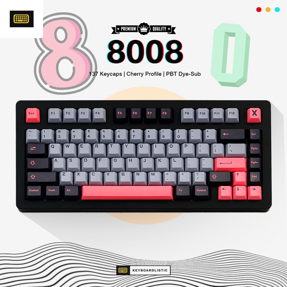 [𝐅𝐑𝐄𝐄 𝐒𝐇𝐈𝐏𝐏𝐈𝐍𝐆] 8008 Keycaps | Cherry Profile | PBT Dye-Sub | Royal ...
