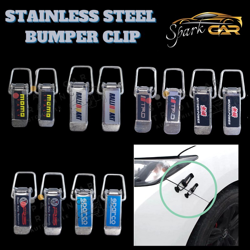 Car Bonnet Bumper Clip Stainless Steel RALLI ART MUGEN R3 MOMO SPARCO ...