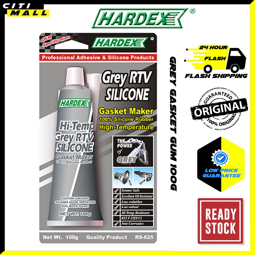 HARDEX RS625 gasket gum GREY gasket maker Grey RTV 100% Silicone 100g ...