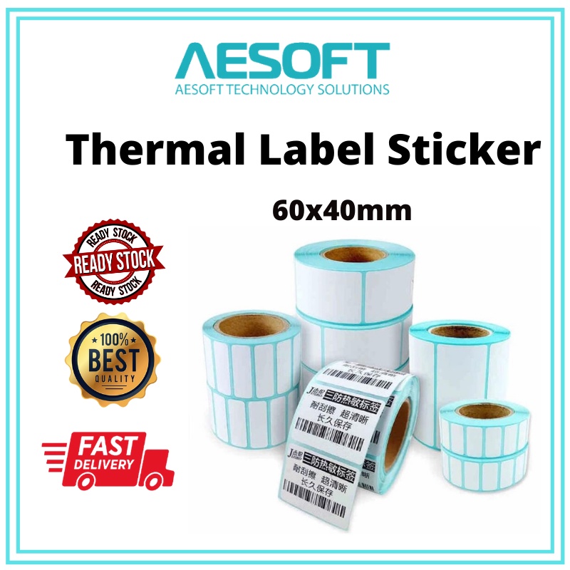 Thermal Barcode Label Sticker For Barcode Printer 60x40mm | Shopee Malaysia