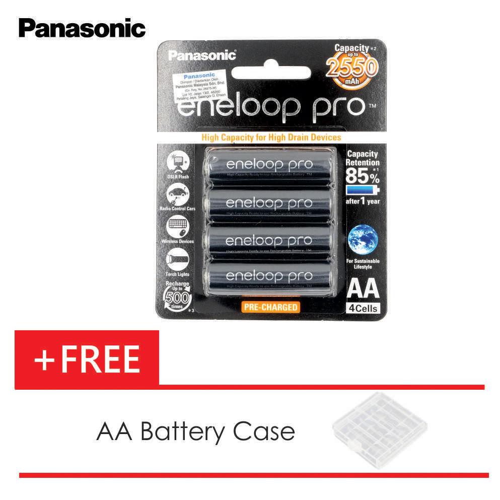 Panasonic Eneloop Pro AA Rechargeable Battery (2550mAh) [Free Battery ...