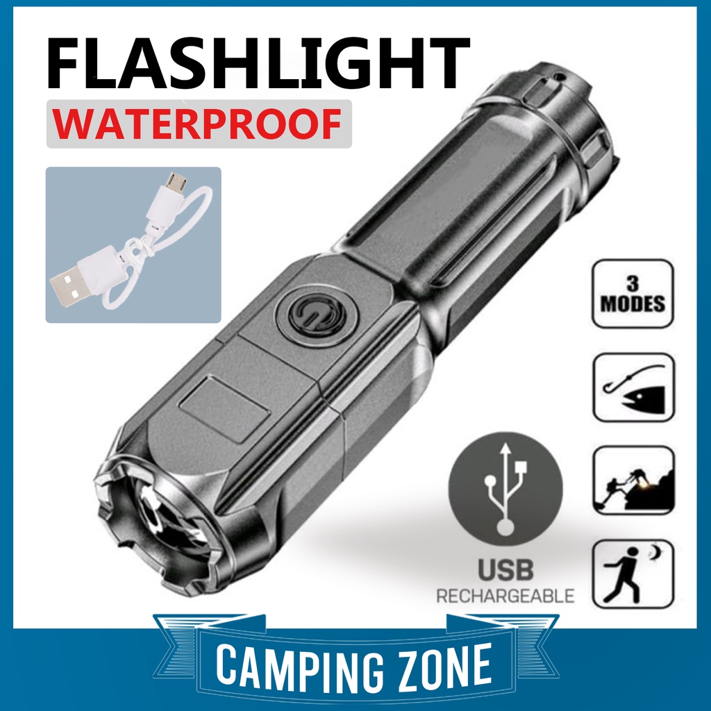 LED Flashlight Usb Torchlight Rechargeable torch light Mini Flashlight ...