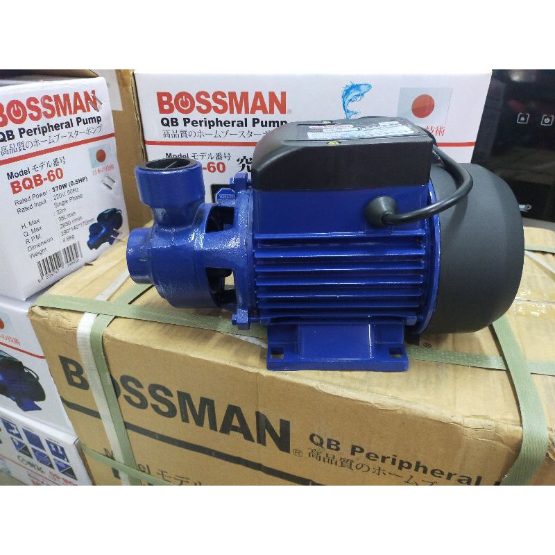 WATER PRESSURE BOOSTER PUMP BOSSMAN BQB-60" x 0.5HP Peripheral Water ...