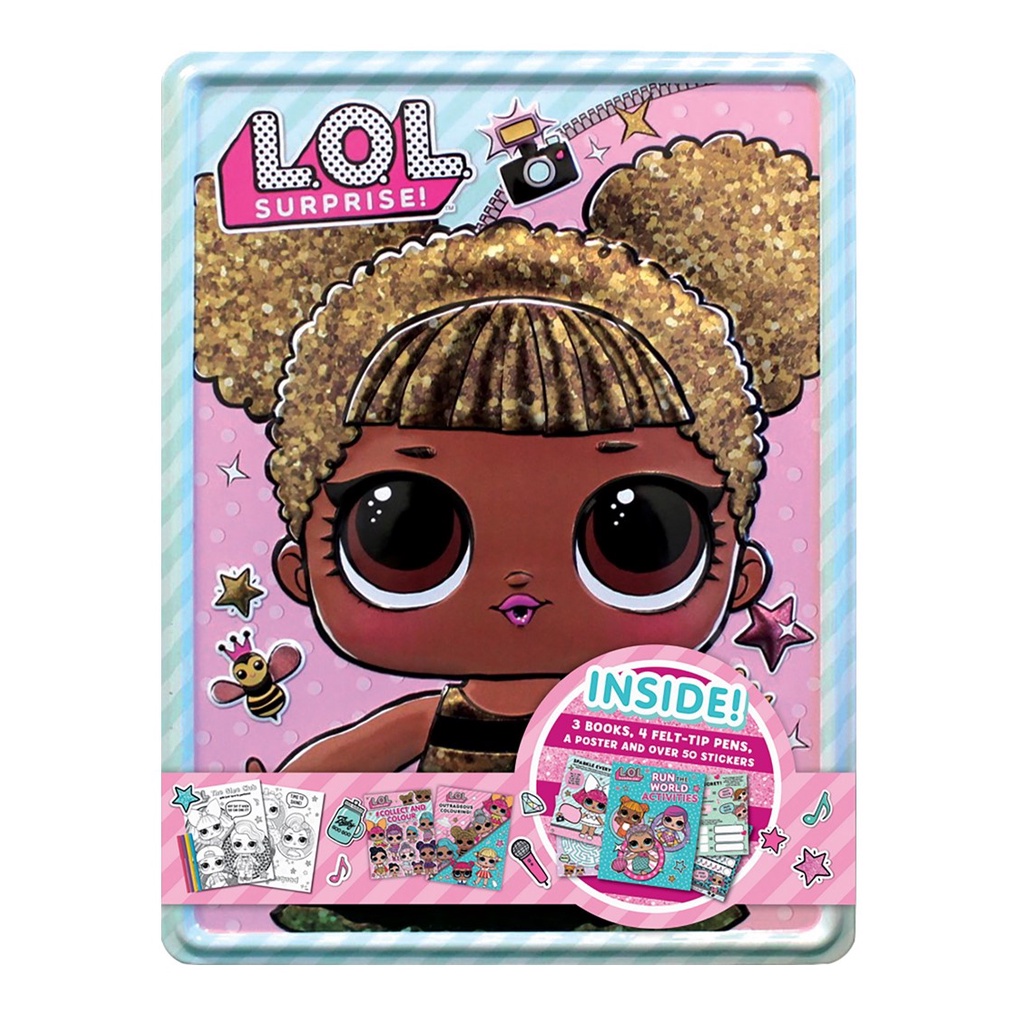 LOL Surprise Happy Tin Boxset for Kids with Colouring Book Activity ...