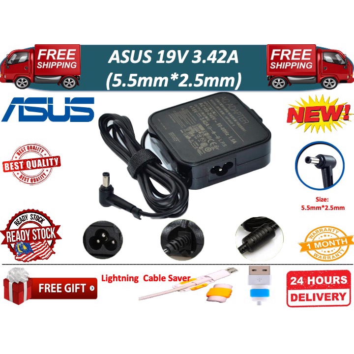 🇲🇾Original ASUS 65W 19V 3.42A (5.5mm*2.5mm)For X552 M2000 M2400 M2422 ...