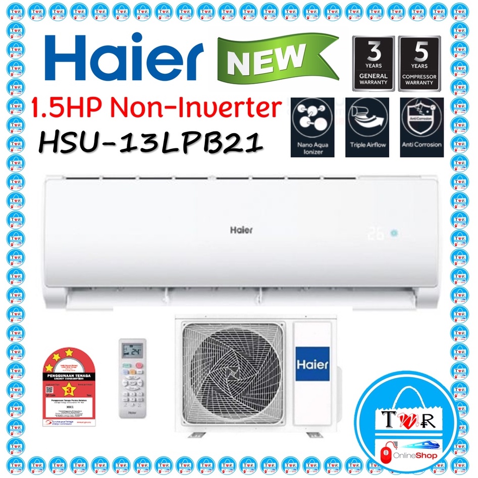 Haier LPB NANO AQUA IONIZER SERIES 1.0HP R32 Non Inverter Aircond HSU ...