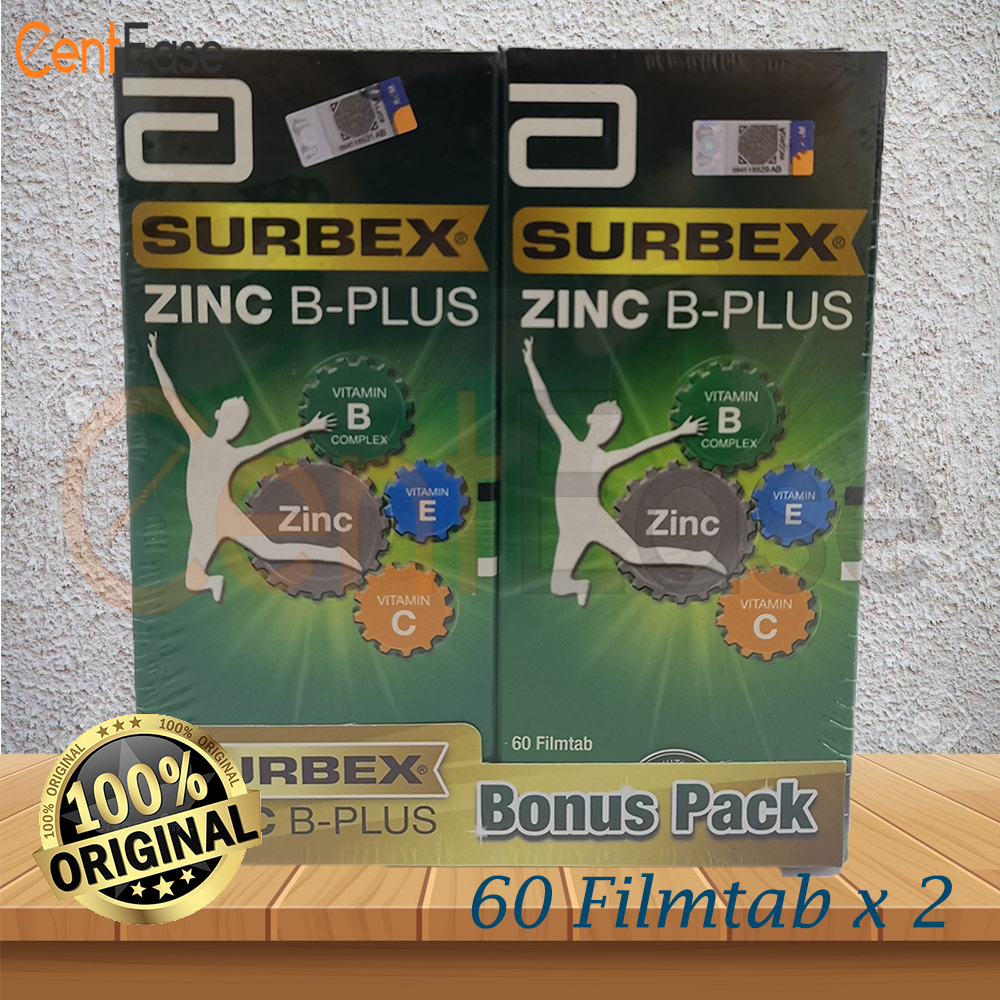 Abbott Surbex Zinc B-Plus Boost Your Energy 2 x 60 Filmtab | Shopee ...