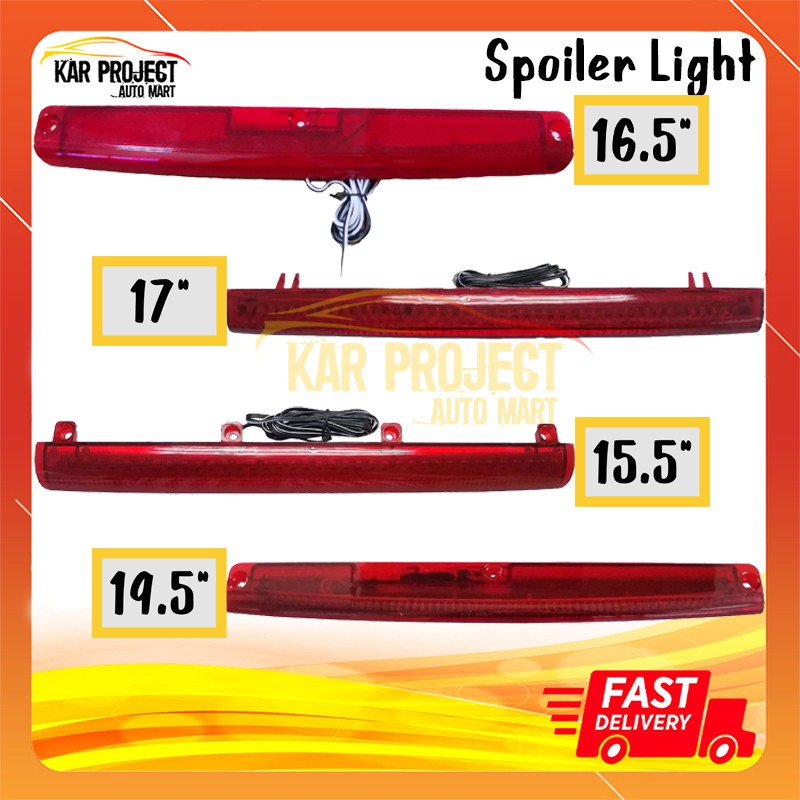 16.5"/17"/15.5"/19.5" Universal Car Spoiler LED Third Brake Light Lamp ...