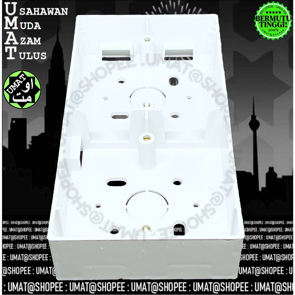 Kotak Teracu Soket Suis Dinding PVC Surface Switch Socket Nut Box 3x3 ...