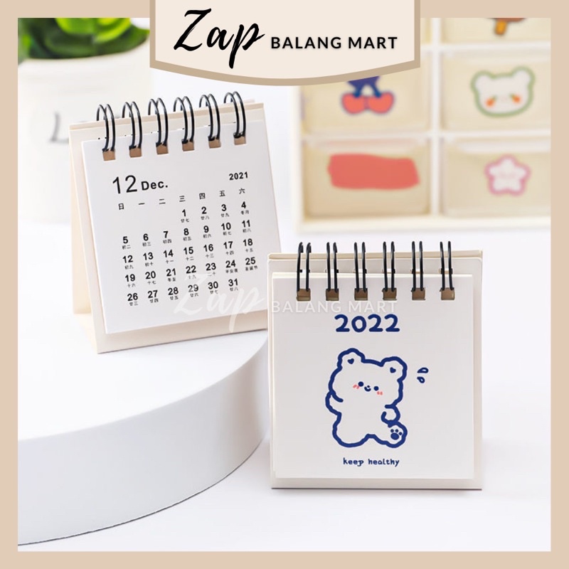 Mini Calendar Desk Calender 2022 Ins Minimalist Cute 2022 小台历迷你日历2022 ...