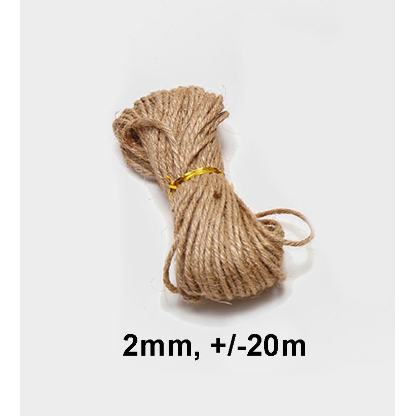 2mm 20M 50M Jute Rope Tali Guni Hemp String Craft Kraft 麻绳 | Shopee ...