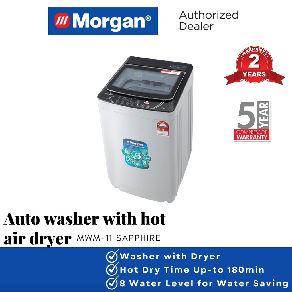 [STOCK CLEARANCE] Morgan Top Load Fully Auto Washing Machine (11kg ...
