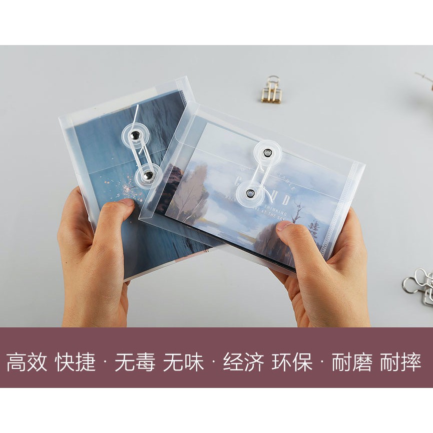 bujoatelier A6 Pocket FIle Vertical Horizontal Transparent String File ...