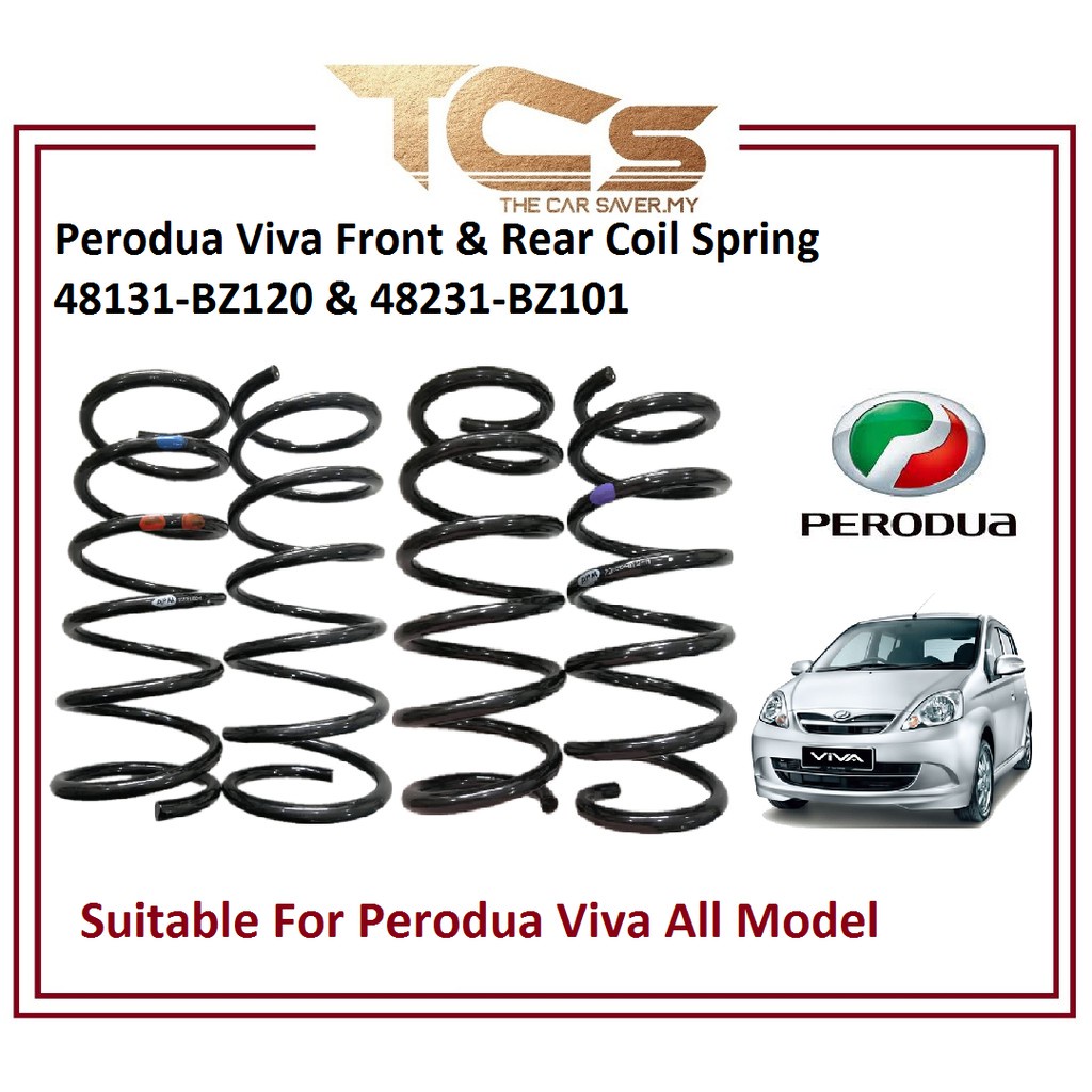 Perodua Viva Front & Rear Coil Spring 48131-BZ120 & 48231-BZ101 (100% ...