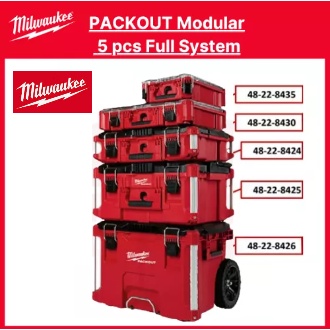 Milwaukee PACKOUT 5 PIECE STORAGE SYSTEM ( 48-22-8435,48-22-8430,48-22-8424,48-22,8425,48-22 ...