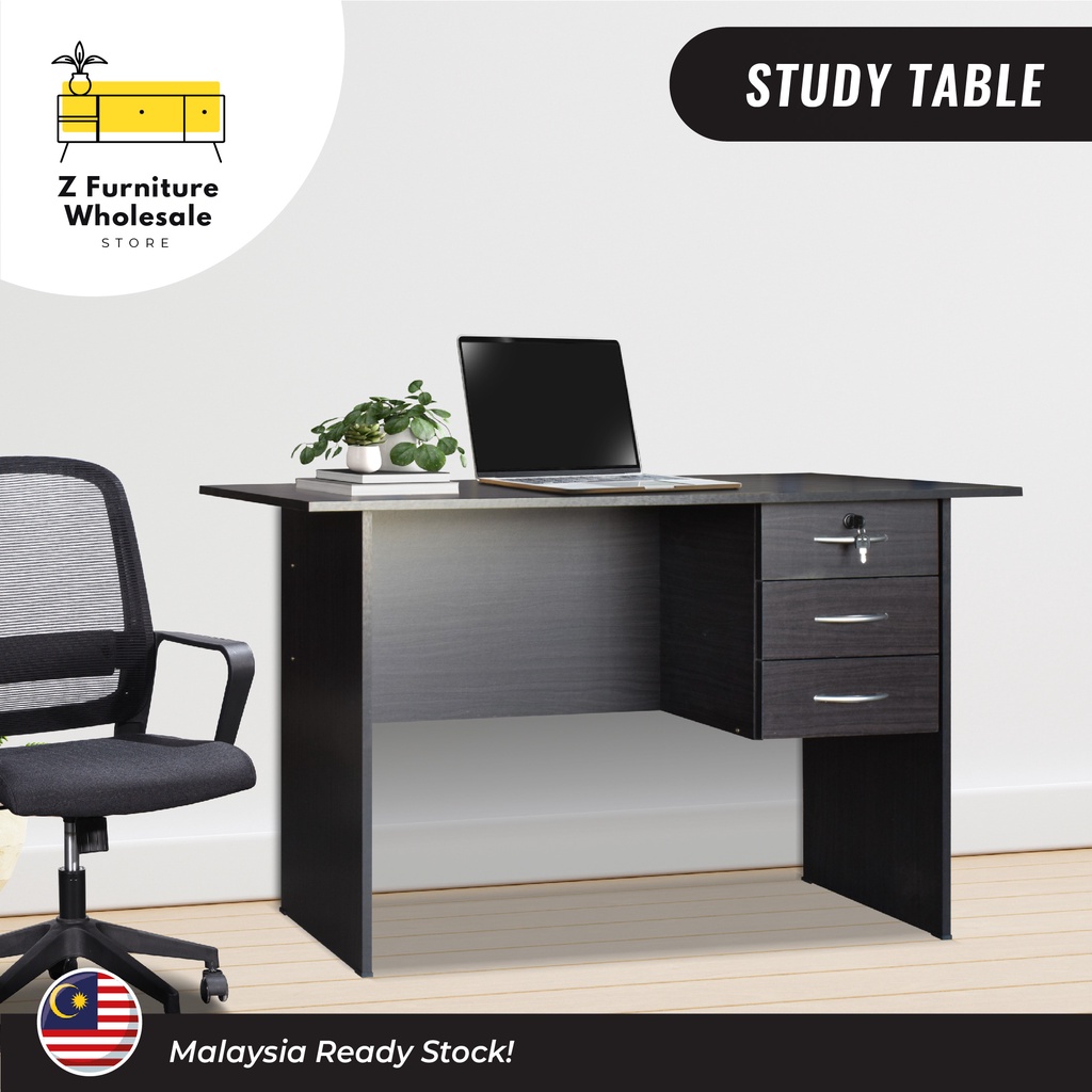 Wooden Office Study Table (Walnut) / Writing Study Table / Desktop ...