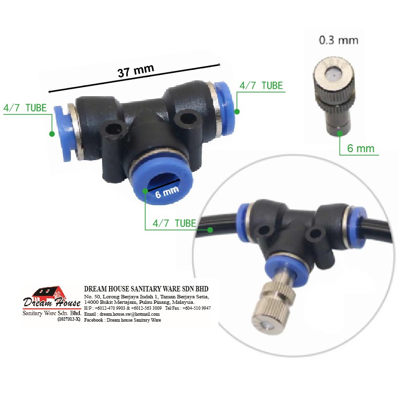 Pneumatic joint Pu Mist Cooling Slip Lock Nozzle 0.15-0.3mm Low ...