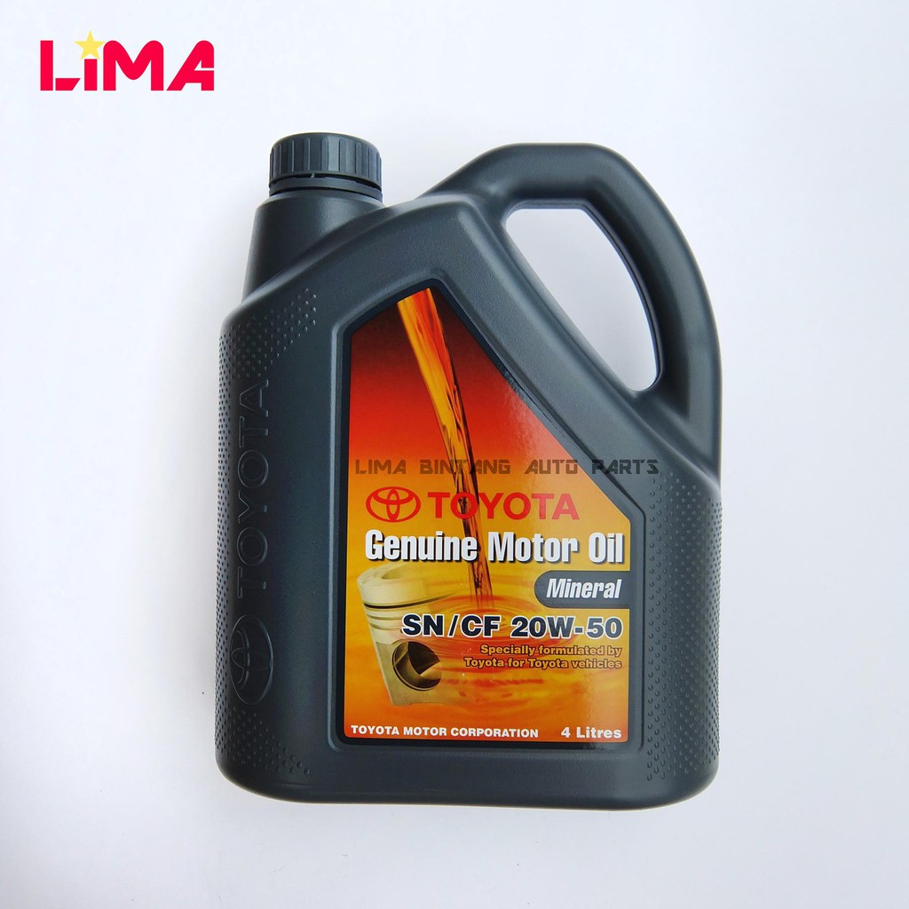 TOYOTA 20W50 ENGINE OIL SN/CF MINERAL 4L *ORIGINAL* MINYAK ENJIN | Shopee Malaysia