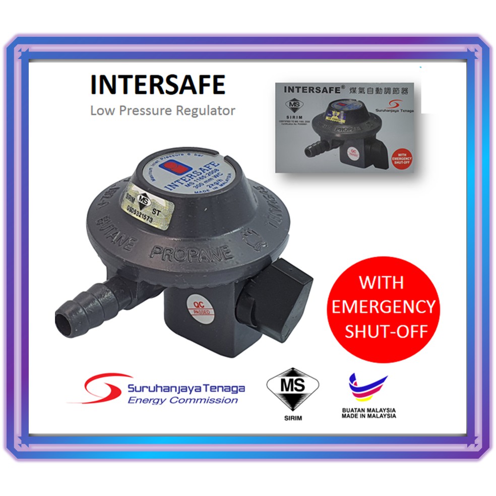 Intersafe Automatic With Emergency Shut-Off Low Pressure Gas Regulator | Shopee Malaysia