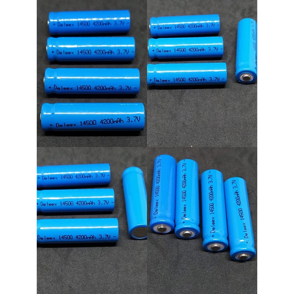 3.7V AA Rechargable LI-ION Battery 14500 4200mAh LITHIUM (Blue ...