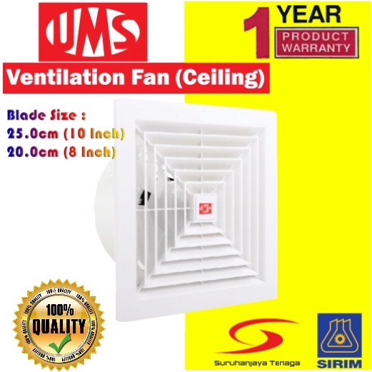 SIRIM + READY STOCK UMS 8" 10" Ceiling Exhaust Fan / Ventilation Fan ...