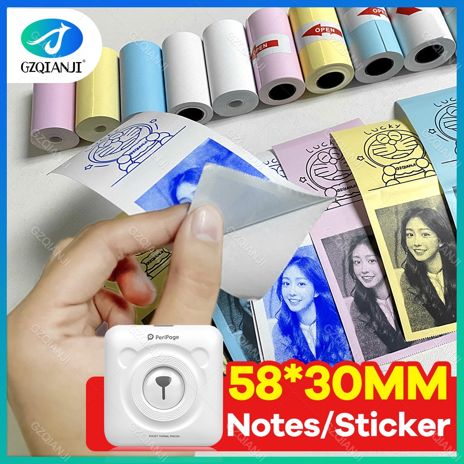 Color Thermal Photo Paper Sticker label self-adhesive thermal printing ...