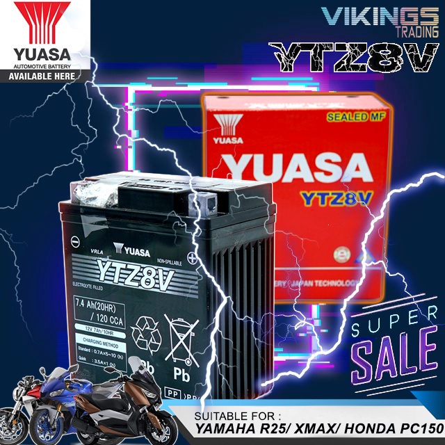 DIJAMIN ORI!! R25 YTZ8V YTZ8 YT VIKINGS 100% ORIGINAL AUTHENTIC YUASA BATTERY YAMAHA R25 XMAX ...