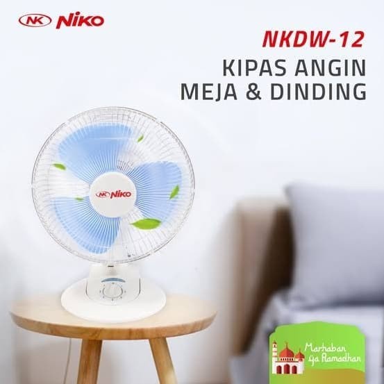 NIKO 2in1 Table+Wall Fan 12 Inch / Desk+Wall Fan NKDW12 | Shopee Malaysia