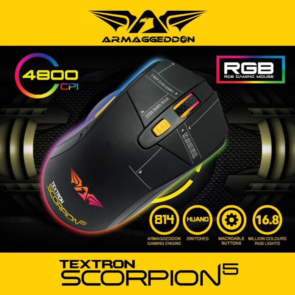 ARMAGGEDDON TEXTRON SCORPION 5 GAMING MOUSE | Shopee Malaysia