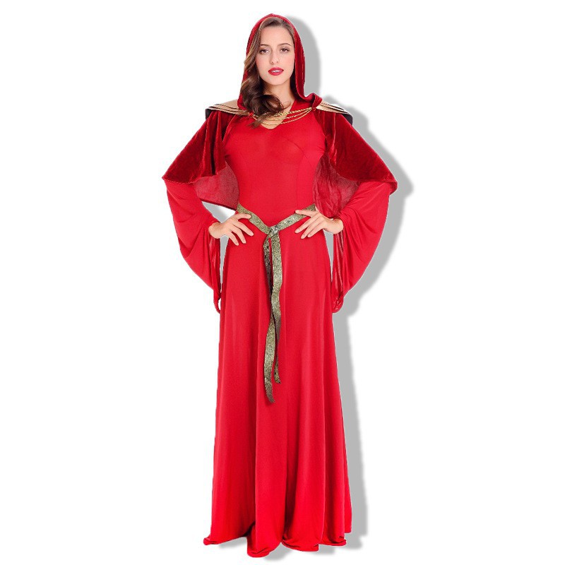 Cosplay show costume adult red dress Greek goddess Halloween red Arab ...