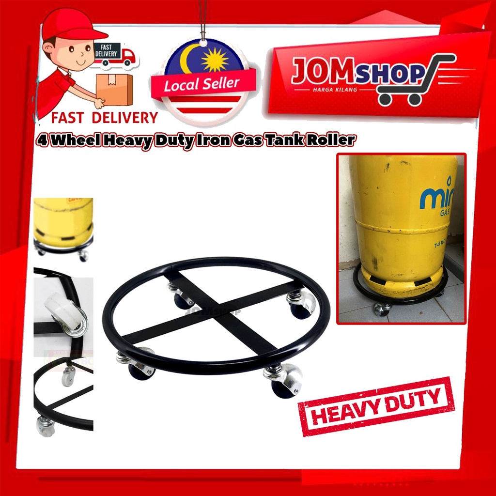 4 WHEEL IRON GAS TANK RACK ROLLER / RODA TONG GAS / TROLLEY GAS / GAS ...