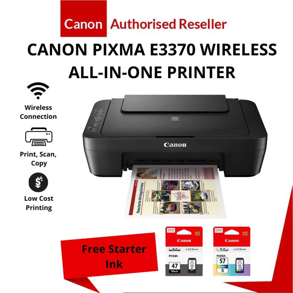 Canon PIXMA E3370 Ink Efficient E Series Printer | Shopee Malaysia