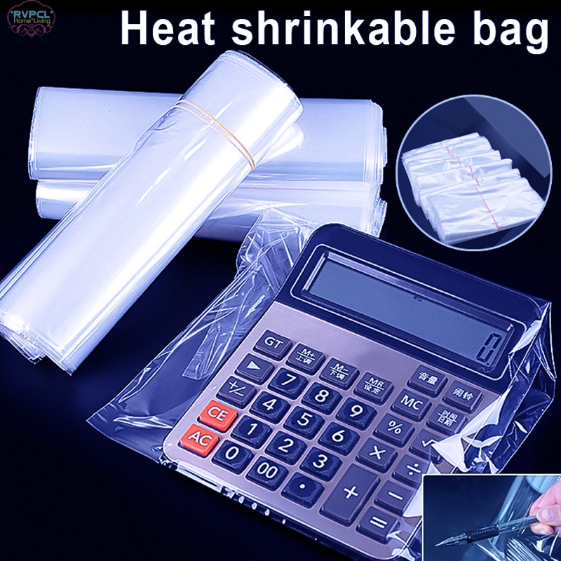 100 Pcs Heat Shrink Film Clear PVC Shrinkable Packaging Wrap Sealing ...