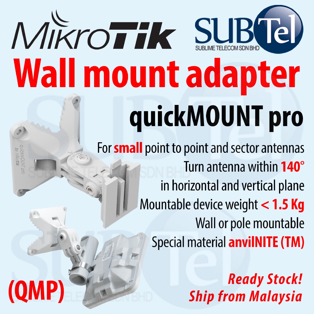 MikroTik QMP quickMOUNT pro advanced wall mount adapter for SMALL point ...