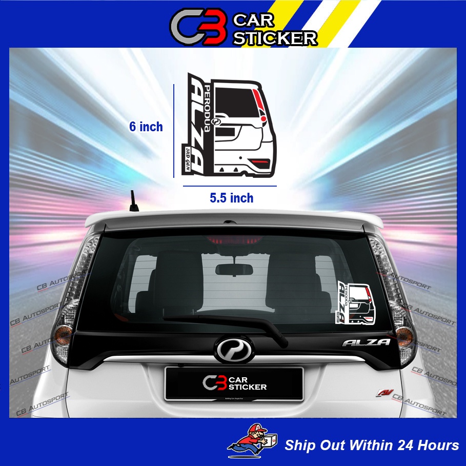 PERODUA ALZA ICON SHAPE & WORDS CAR STICKER / CS515 | Shopee Malaysia
