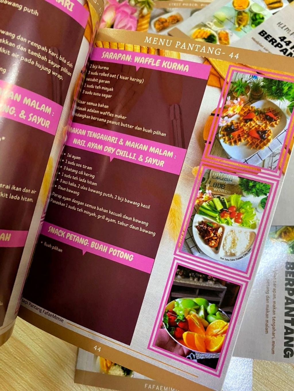 Buku Resepi 44 Hari Berpantang Menu Sihat dan Mudah by Fafae Mimie ...